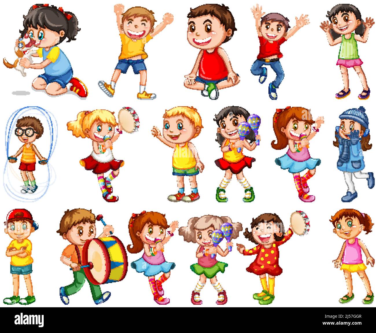 Happy children doing different things illustration Stock Vector Image ...