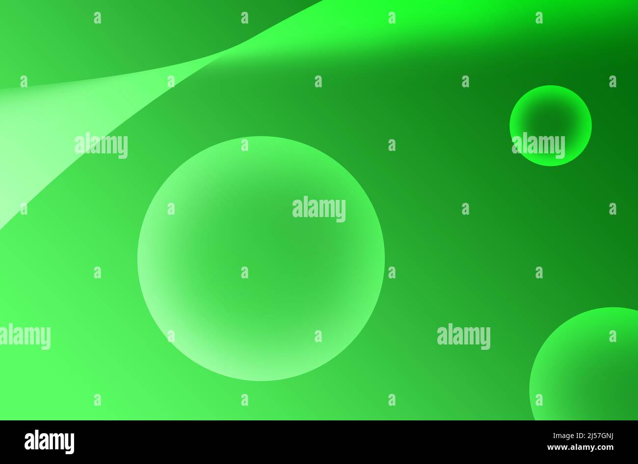 Illustration of Gradient Neon Green Colored 3D Various Sized Spheres ...