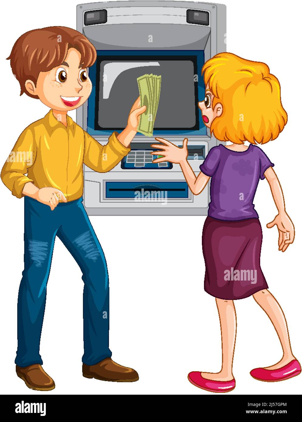 A man withdraw money from atm machine illustration Stock Vector Image & Art - Alamy