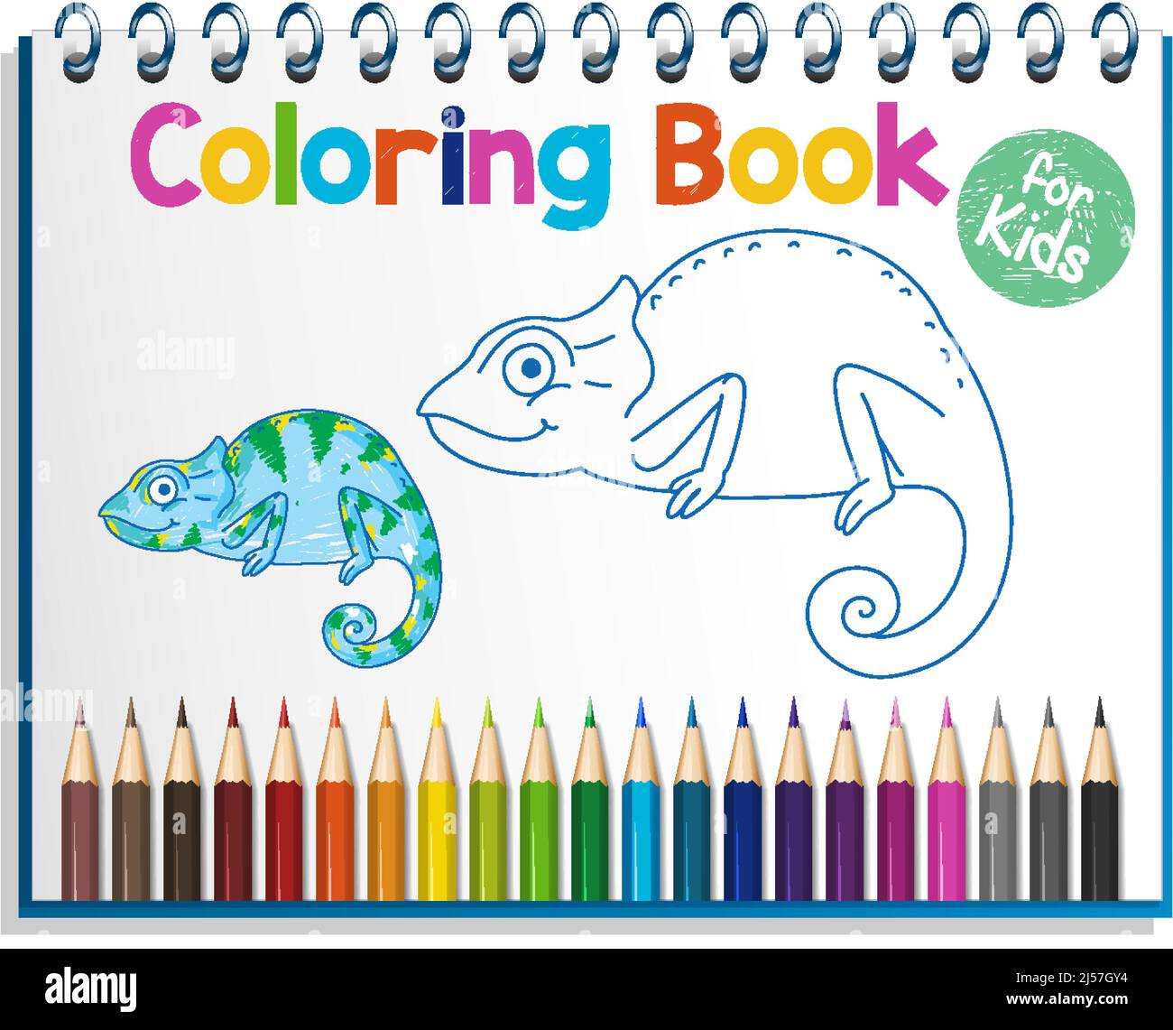 Coloring book worksheet for kids illustration Stock Vector Image & Art ...
