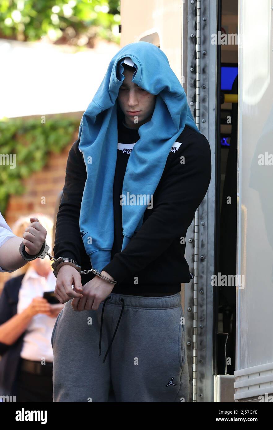 Lewes, UK. 21st Apr, 2022. Pietro Addis arrives at Lewes Crown Court on ...