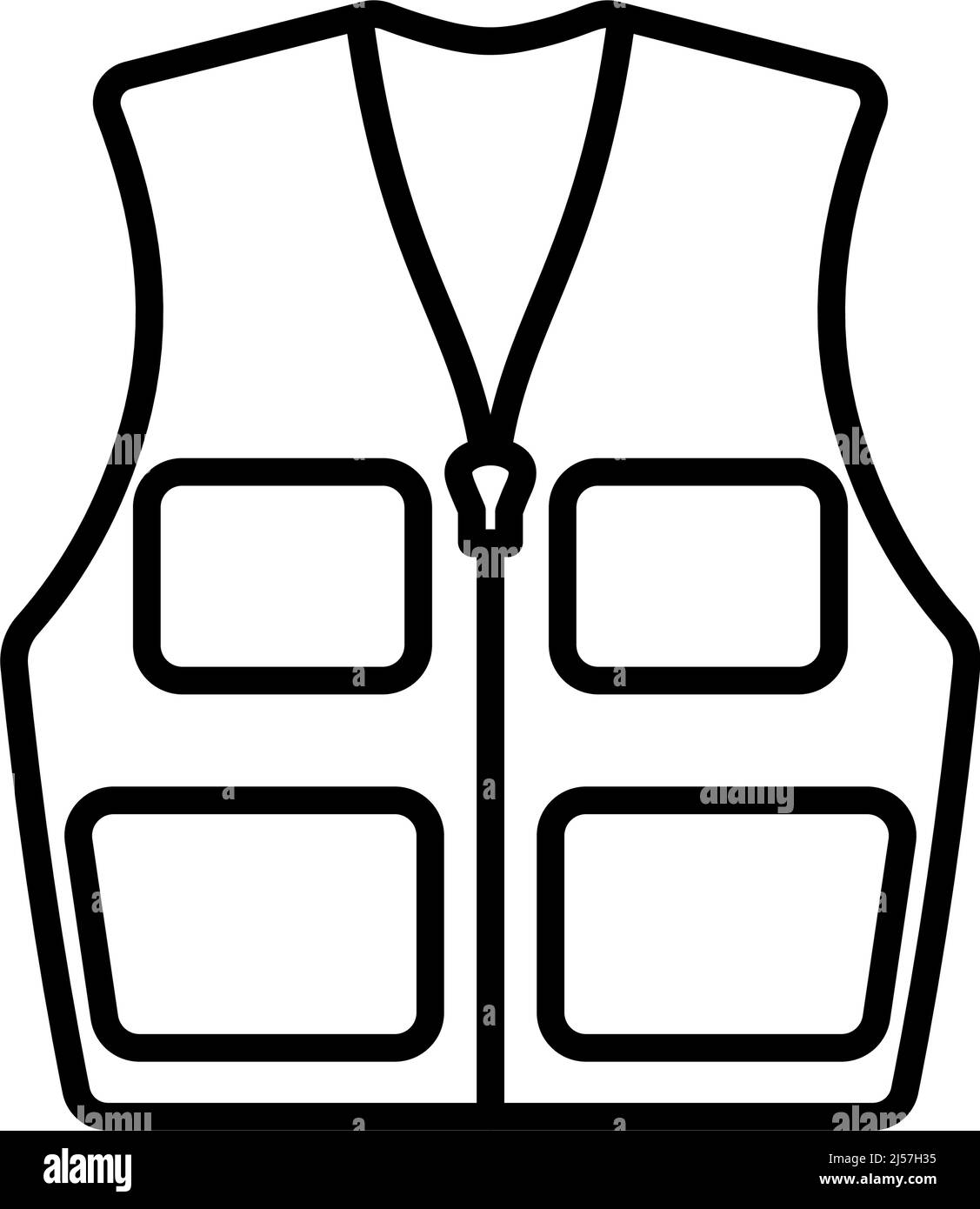 Icon Of Hunter Vest. Bold outline design with editable stroke width ...
