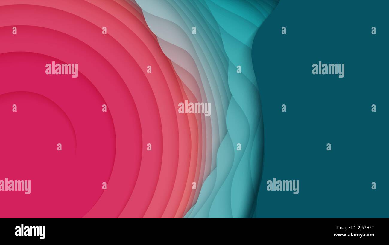 Colorful paper layers. 3D abstract gradient papercut. Colorful origami ...