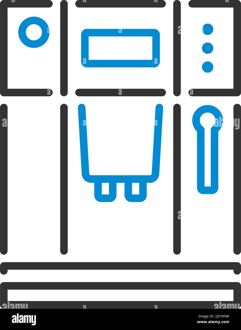 Kitchen Coffee Machine Icon. Editable Bold Outline With Color Fill ...