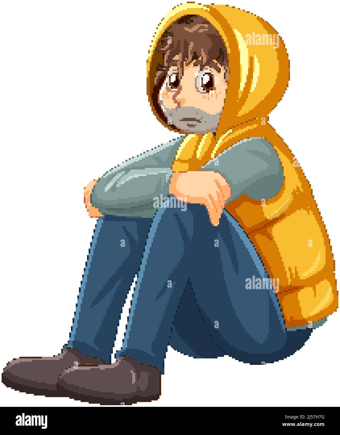 Homeless man cartoon character illustration Stock Vector Image & Art ...
