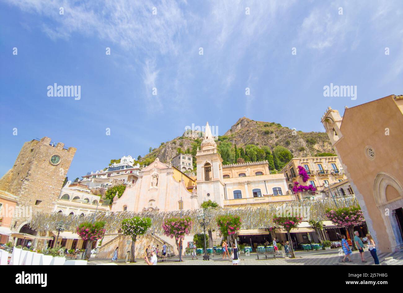 Taormina (Sicilia, Italy) - A historical center view of touristic city ...