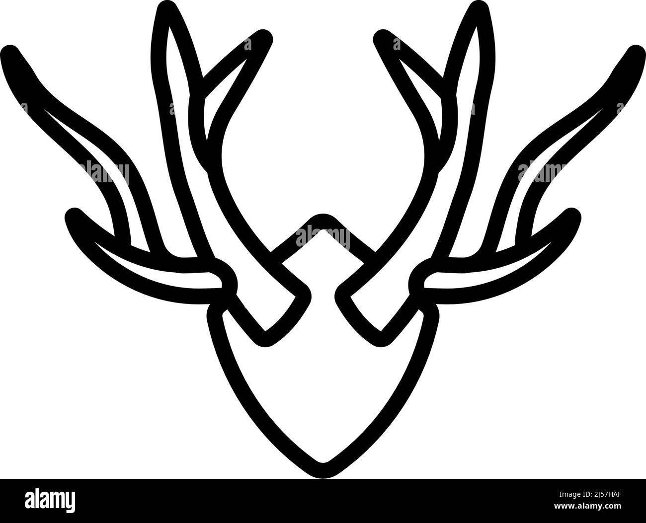 Icon Of Deer's Antlers. Bold outline design with editable stroke width ...