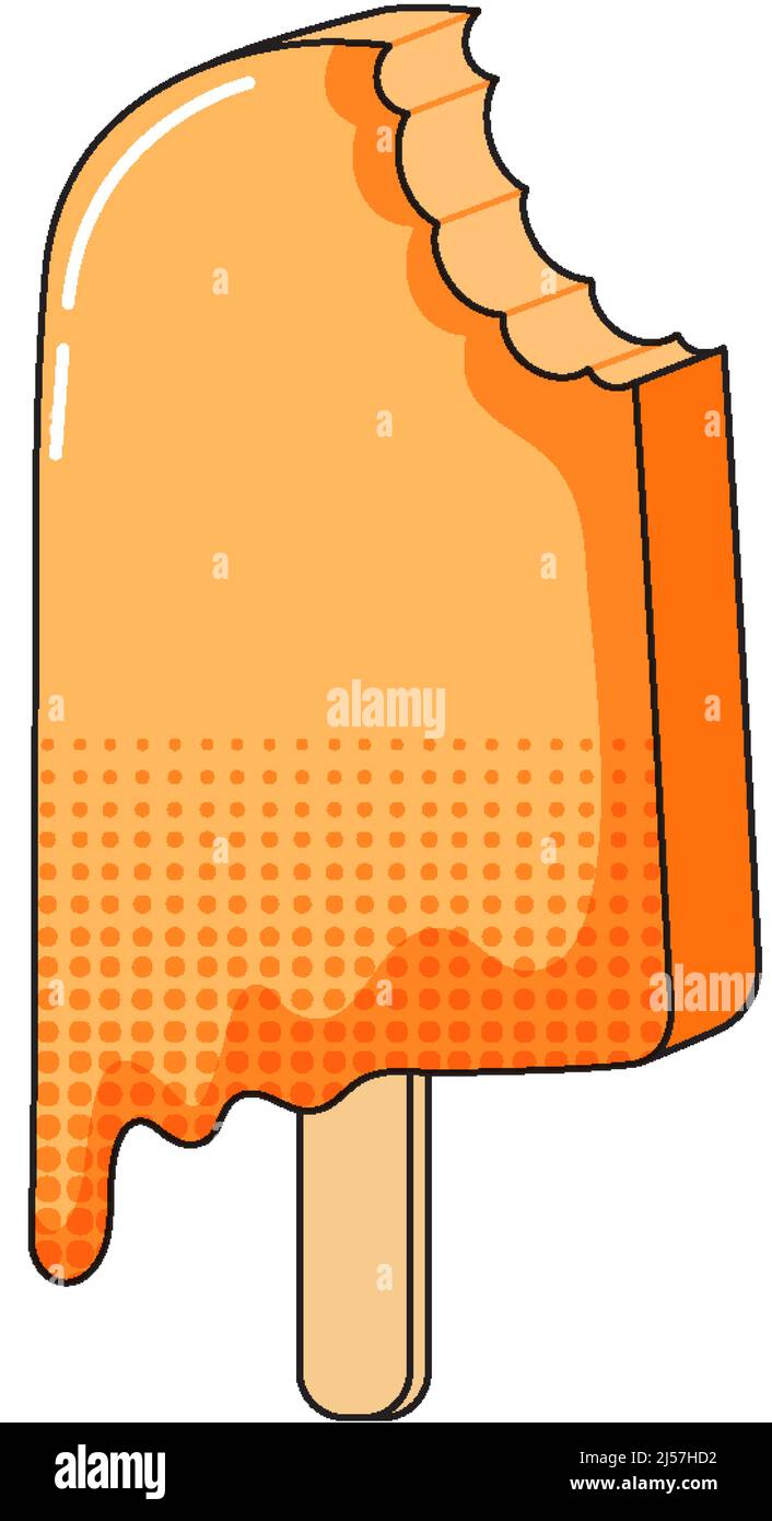 Orange popsicle on stick illustration Stock Vector Image & Art - Alamy