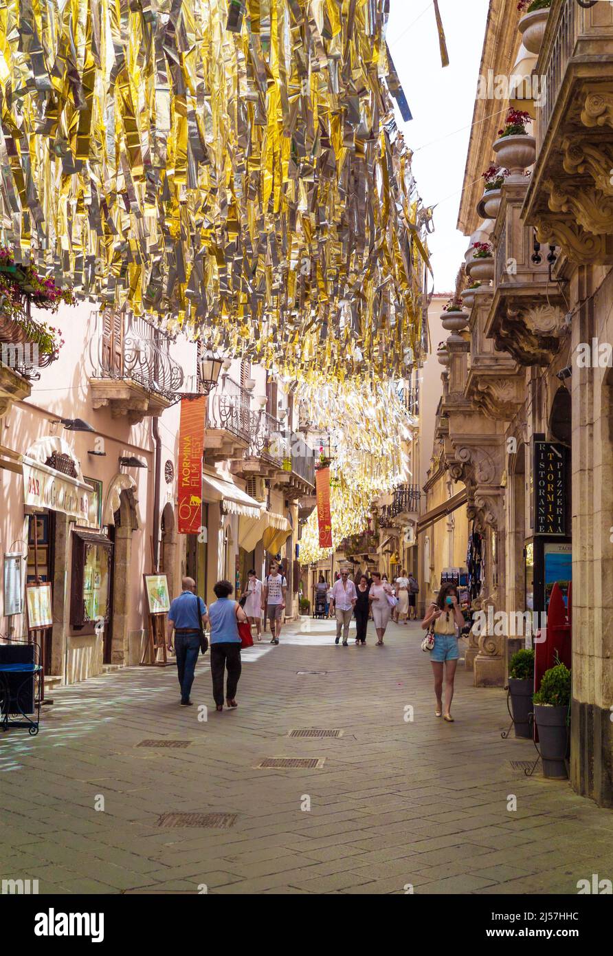 Taormina (Sicilia, Italy) - A historical center view of touristic city ...