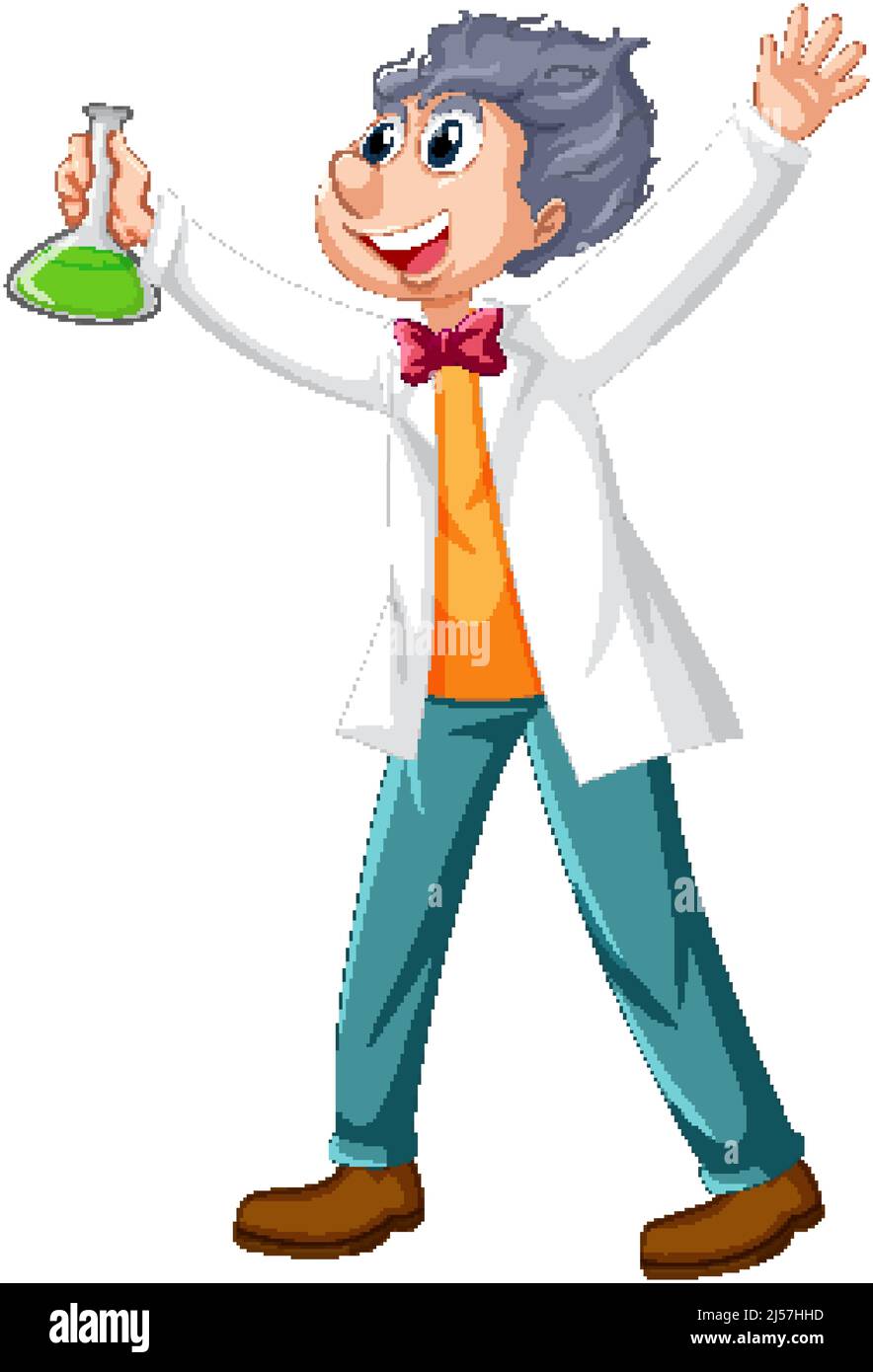 A chemist holding beaker on white background illustration Stock Vector ...