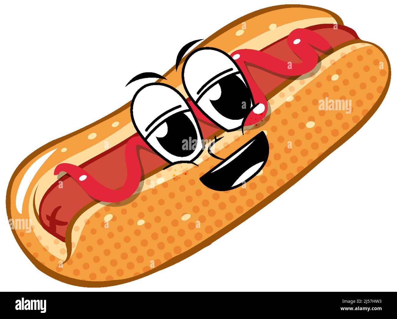 Hotdog with happy face illustration Stock Vector Image & Art - Alamy