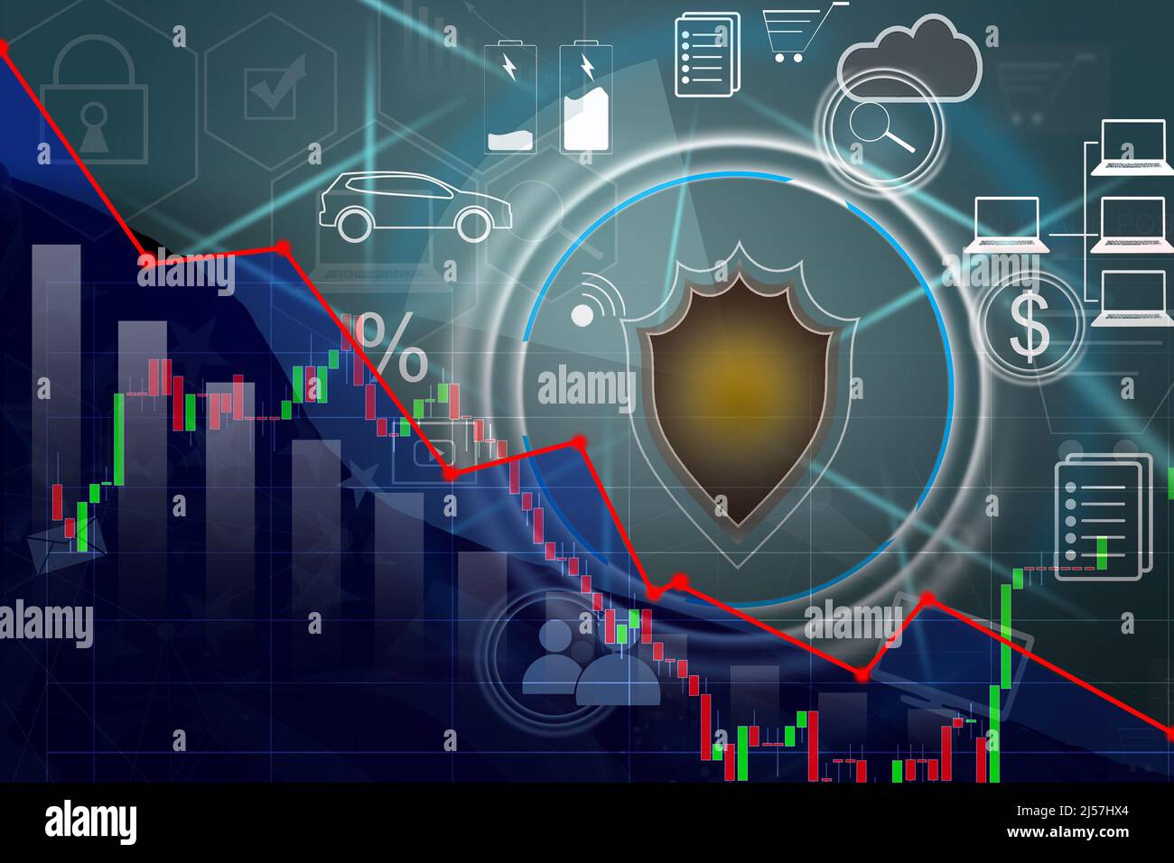 Visual Graphic diagram, technique. Market Uptrend Stock Photo - Alamy