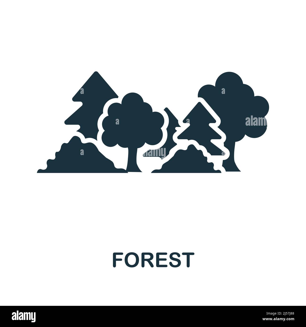 Forest icon. Monochrome simple Forest icon for templates, web design ...