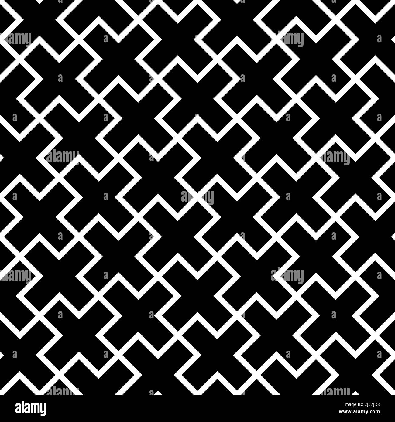 Abstract seamless pattern background. Mosaic of black geometric crosses ...