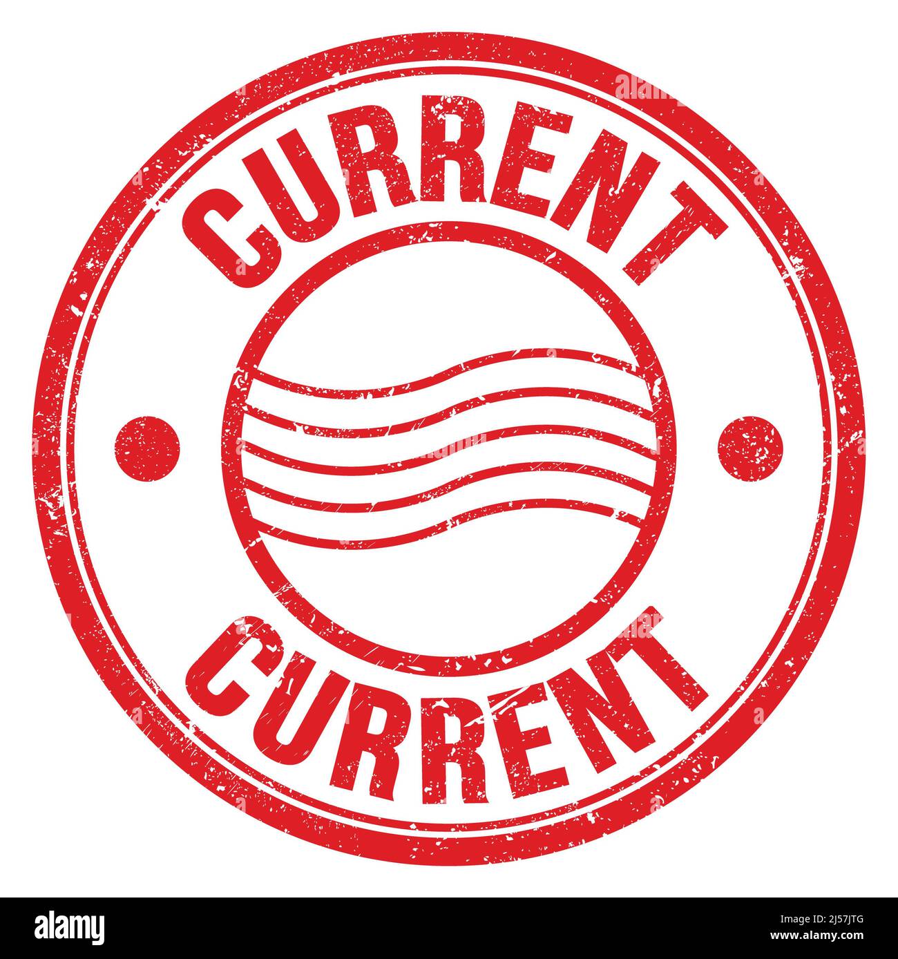 CURRENT word written on red round postal stamp sign Stock Photo - Alamy