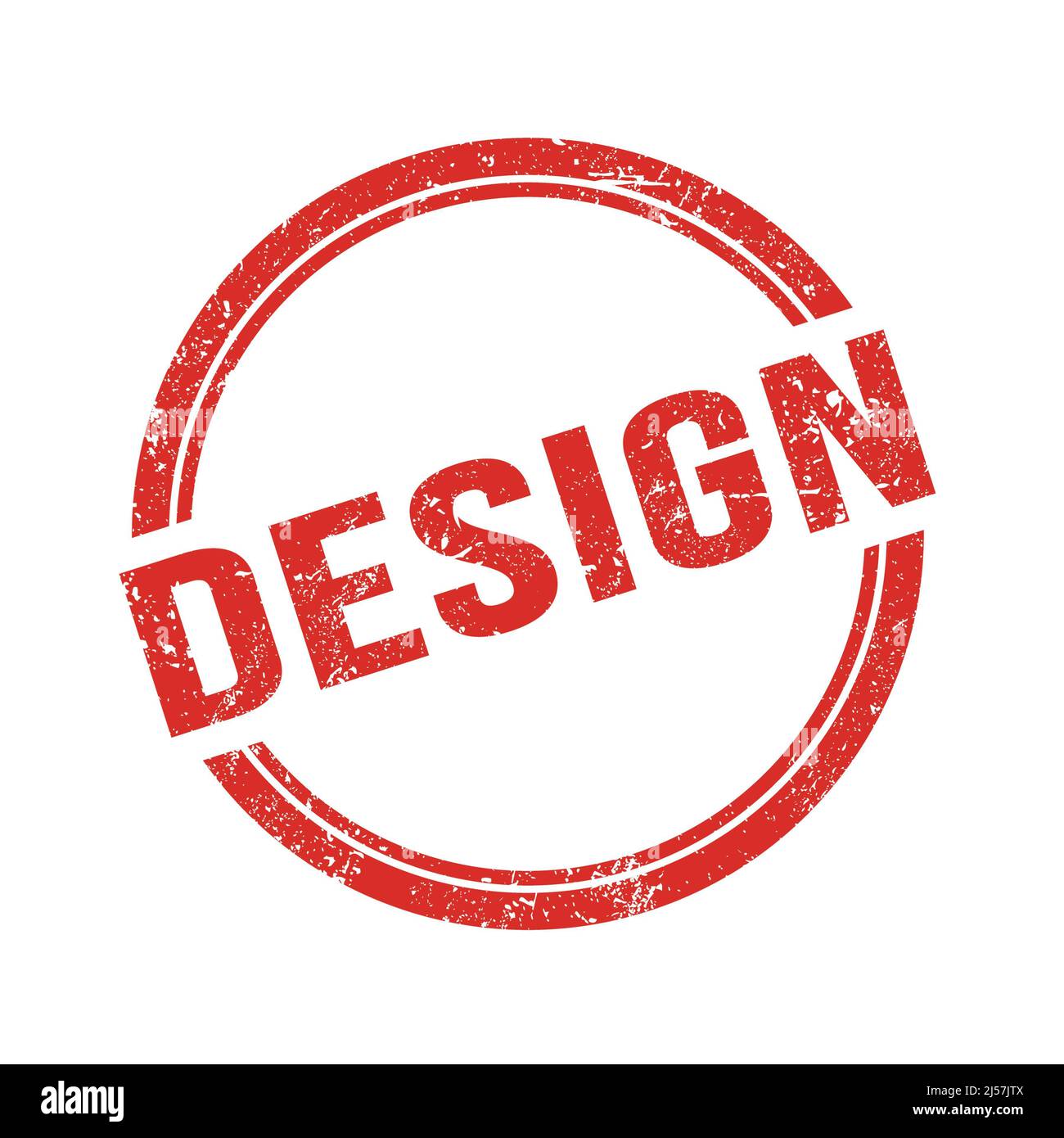 DESIGN text written on red grungy vintage round stamp Stock Photo - Alamy