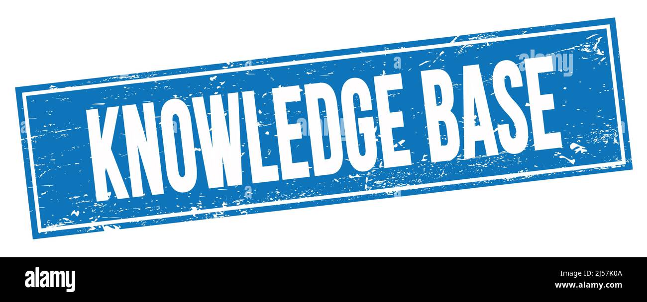 KNOWLEDGE BASE text on blue grungy rectangle stamp sign Stock Photo - Alamy
