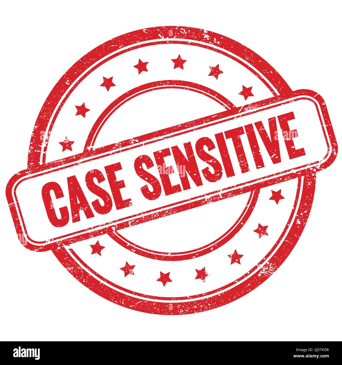 CASE SENSITIVE, words written on red round stamp sign Stock Photo - Alamy