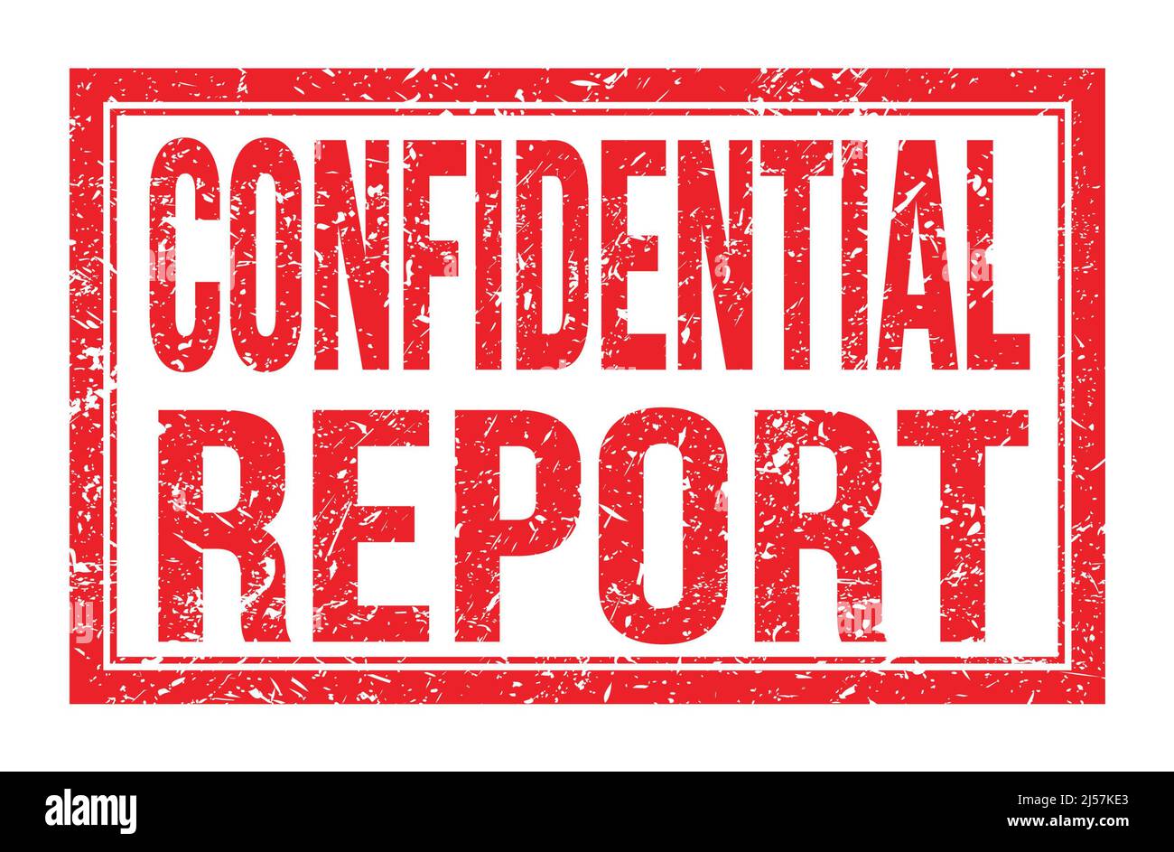 CONFIDENTIAL REPORT, words written on red rectangle stamp sign Stock ...