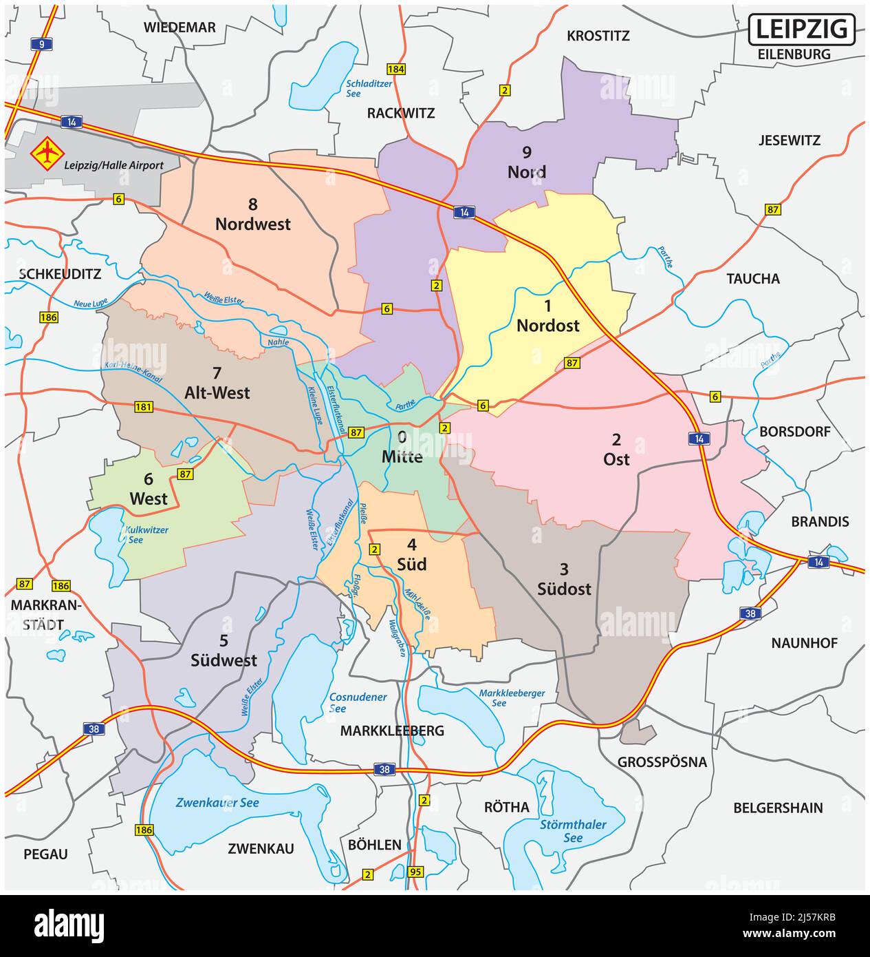 Leipzig map Stock Vector Images - Alamy