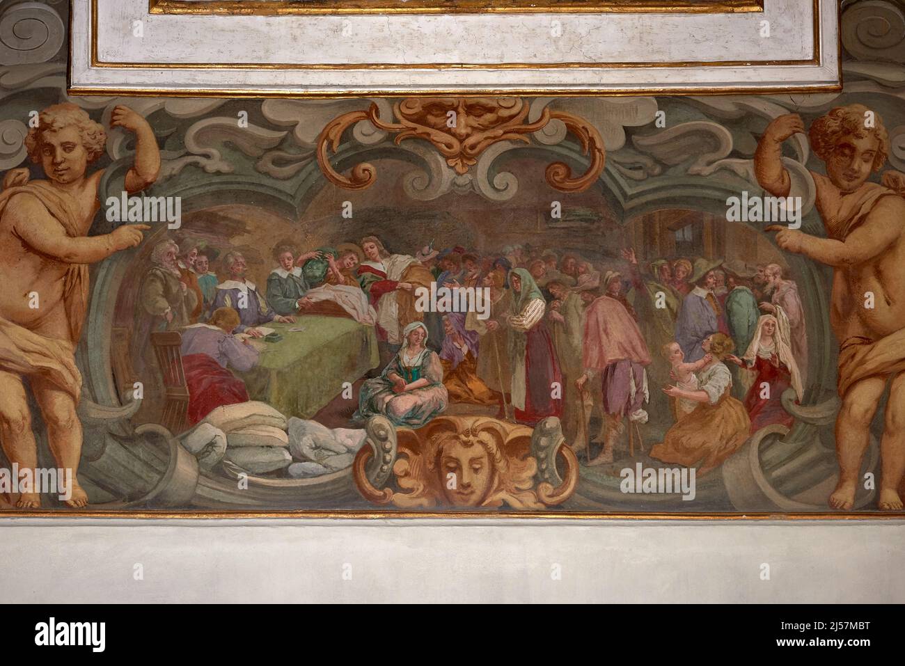 Alloggiare i pellegrini - affresco - Eugenio Giuseppe Conti - 1910 ...