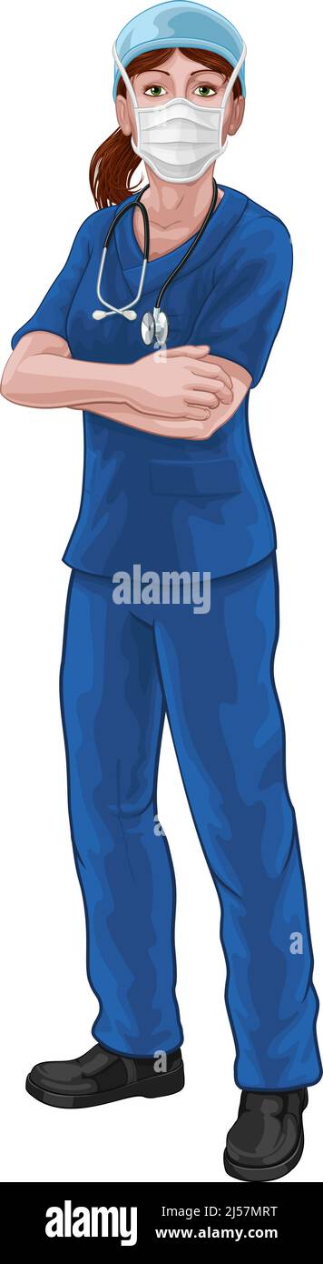 Cartoon Blue Scrubs