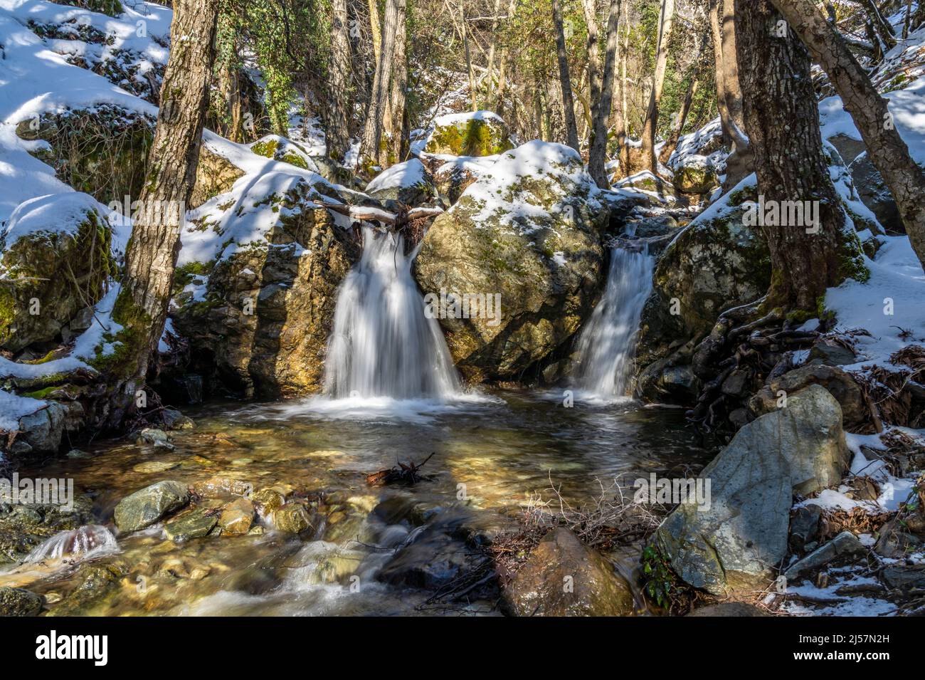 Bach zu den Kaledonia Wasserfällen im Troodos-Gebirge, Zypern, Europa ...