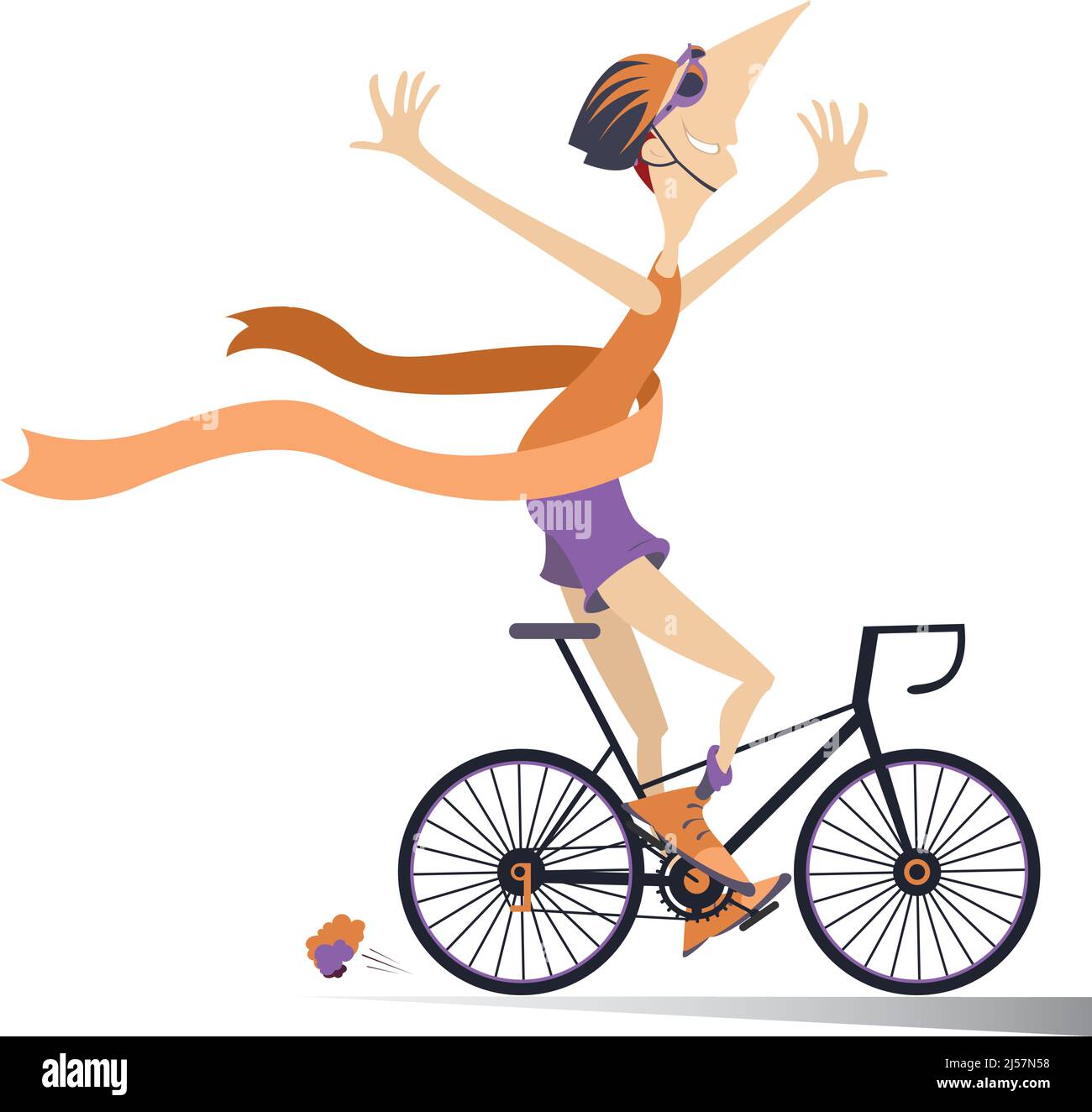 Riding a bike to a win Stock Vector Images - Alamy