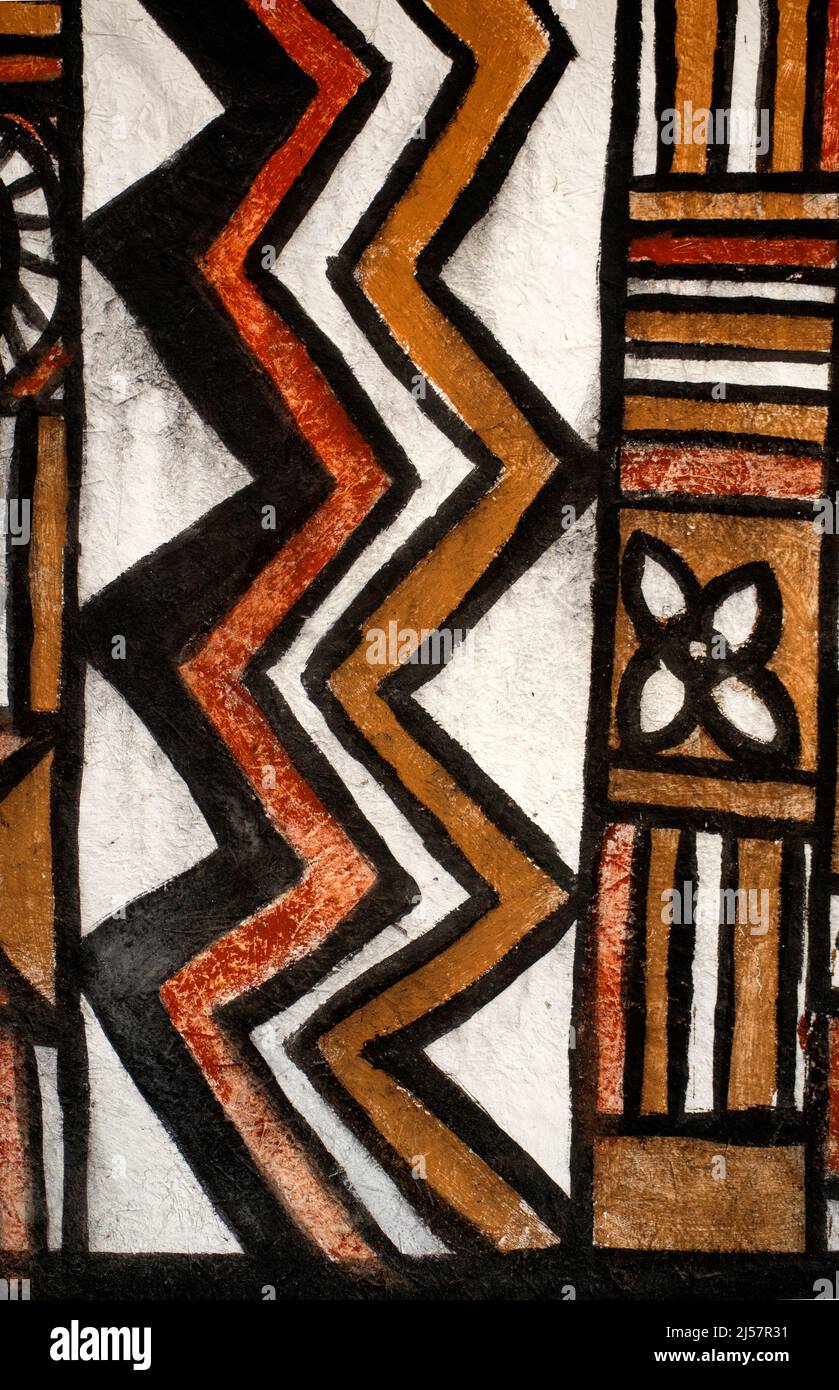 Painted decoration on a hut, Ethiopia Stock Photo - Alamy