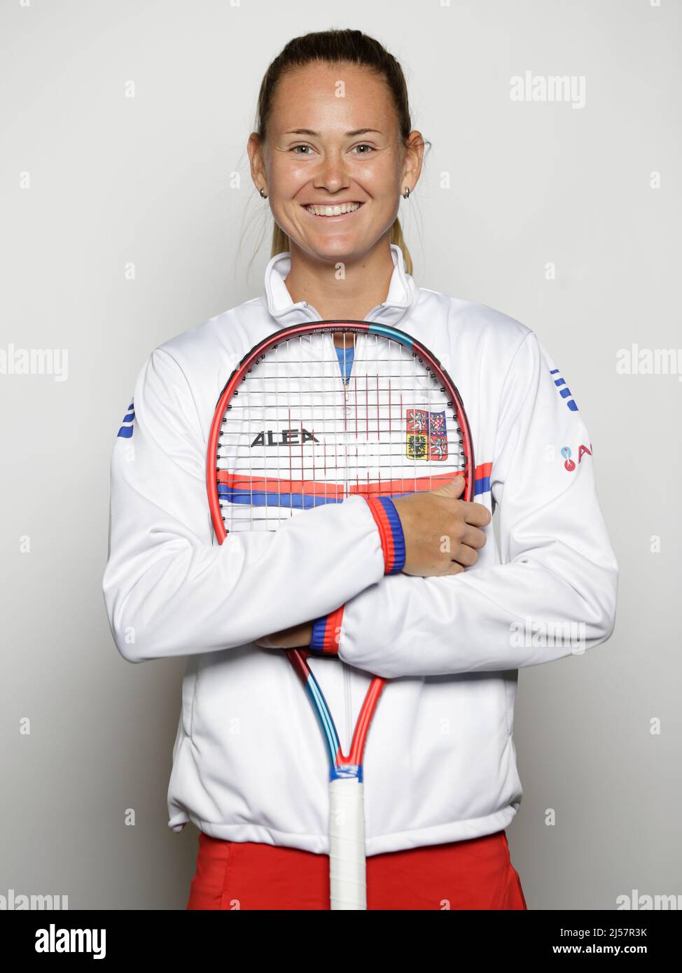 Czech tennis player Marie Bouzkova poses for photographer during women ...