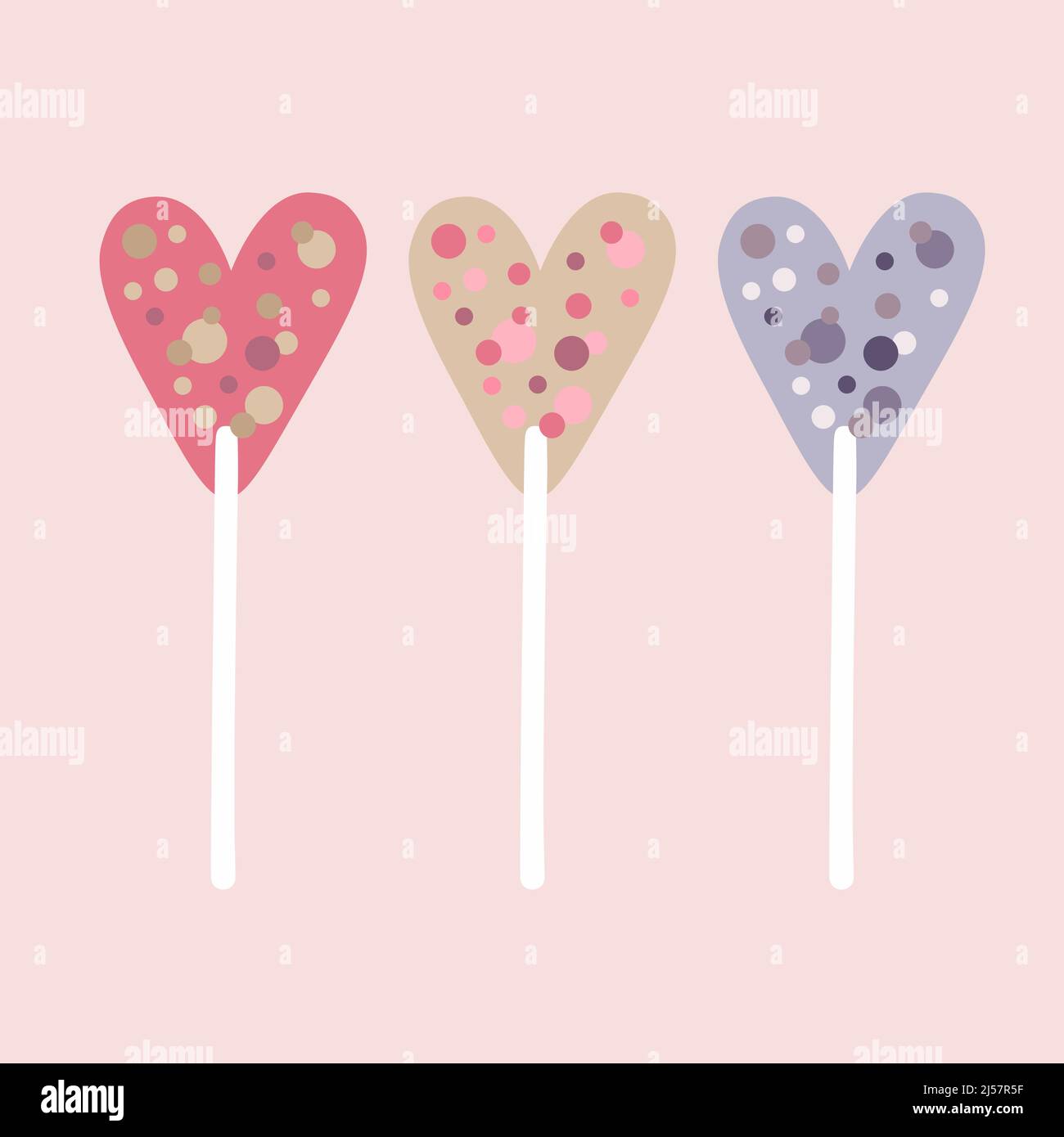 Valentine heart lollipops Stock Vector Image & Art - Alamy