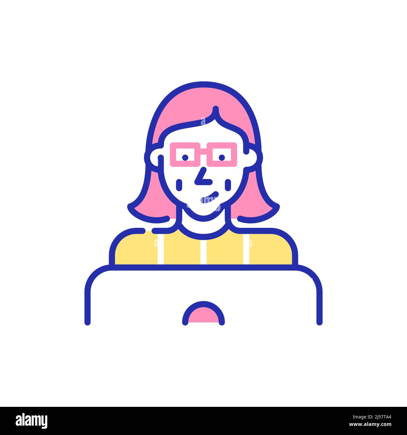 Older woman using a laptop. Working on her business, learning ...