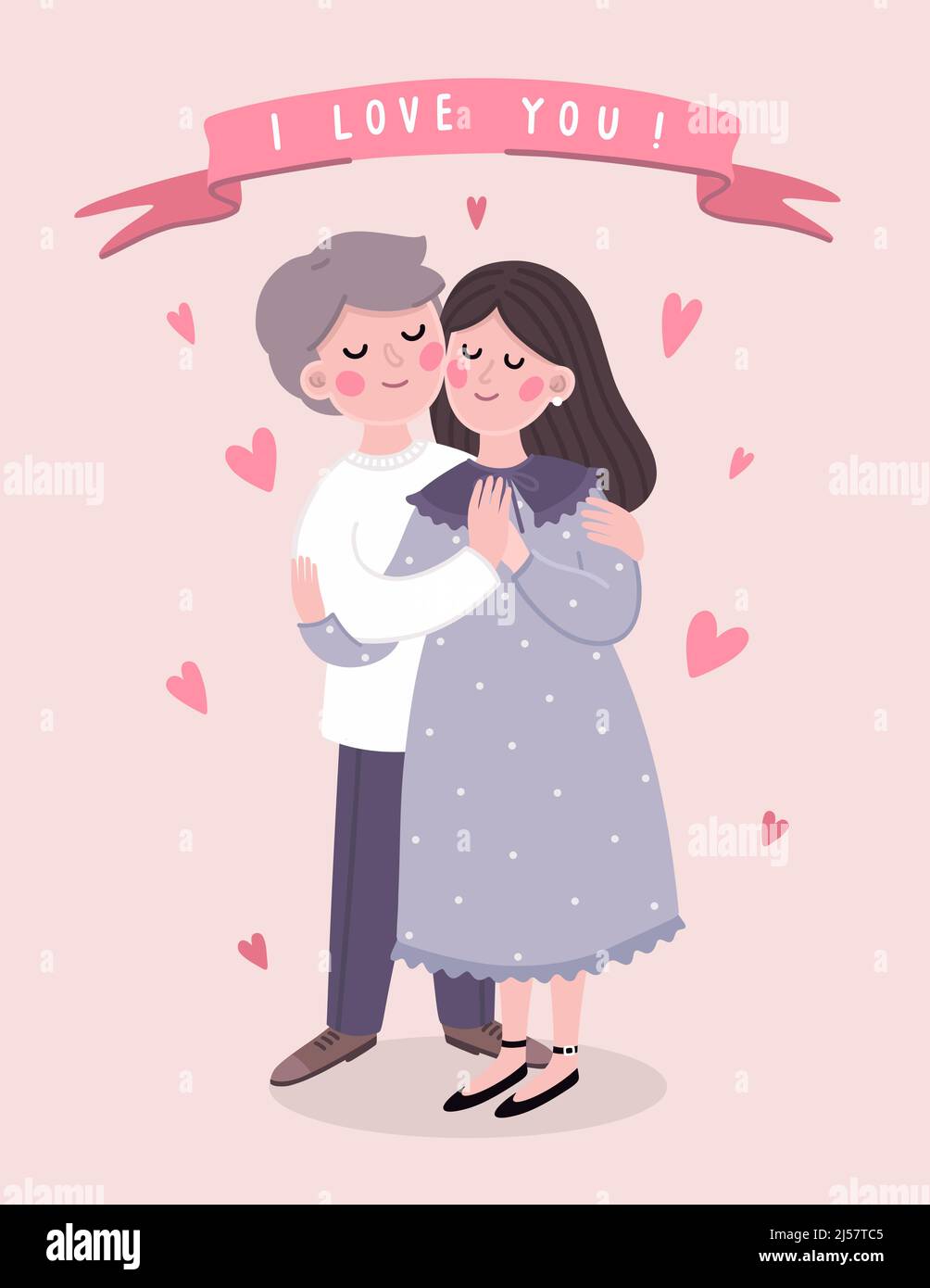 Cute couple man hugging Stock Vector Images - Alamy