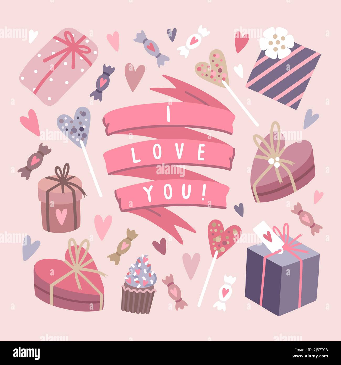 Valentine clip art set Stock Vector Images - Alamy