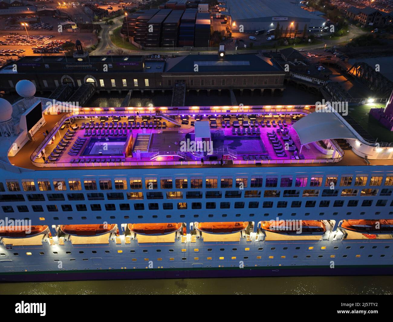 Ambassador Cruise Line's Flag Ship Ambience docked at Tilbury for her ...
