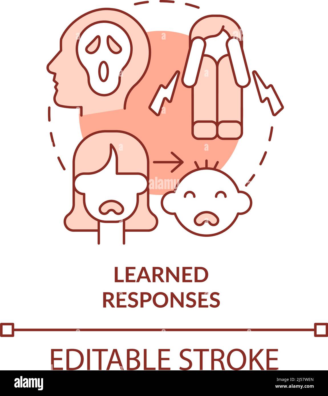 Learned responses red concept icon Stock Vector Image & Art - Alamy