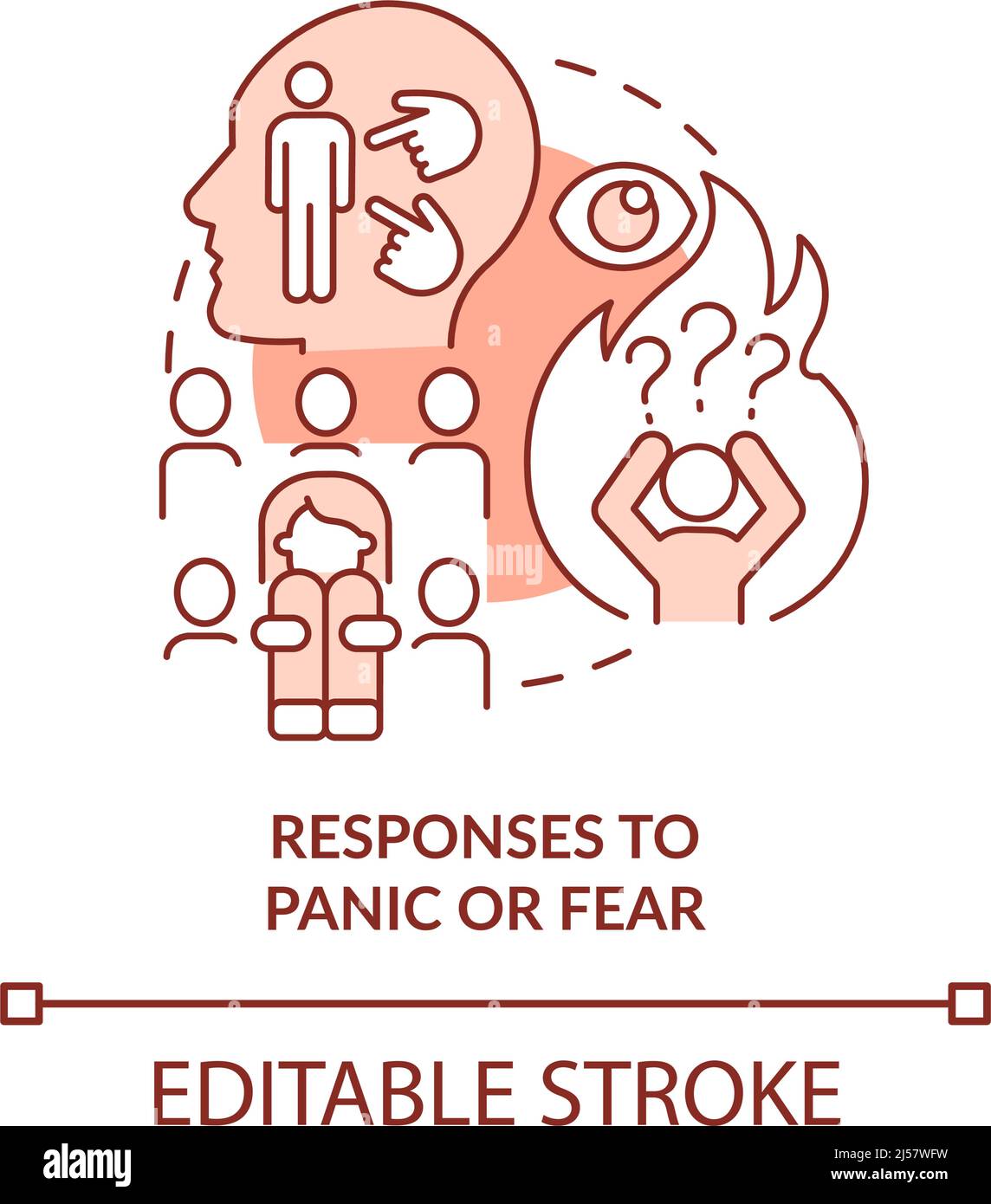 Responses to panic and fear red concept icon Stock Vector Image & Art ...