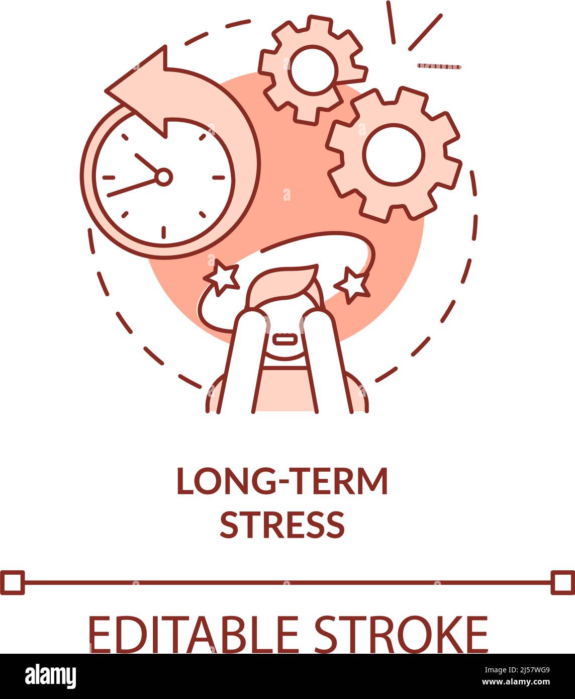 Long term stress red concept icon Stock Vector Image & Art - Alamy