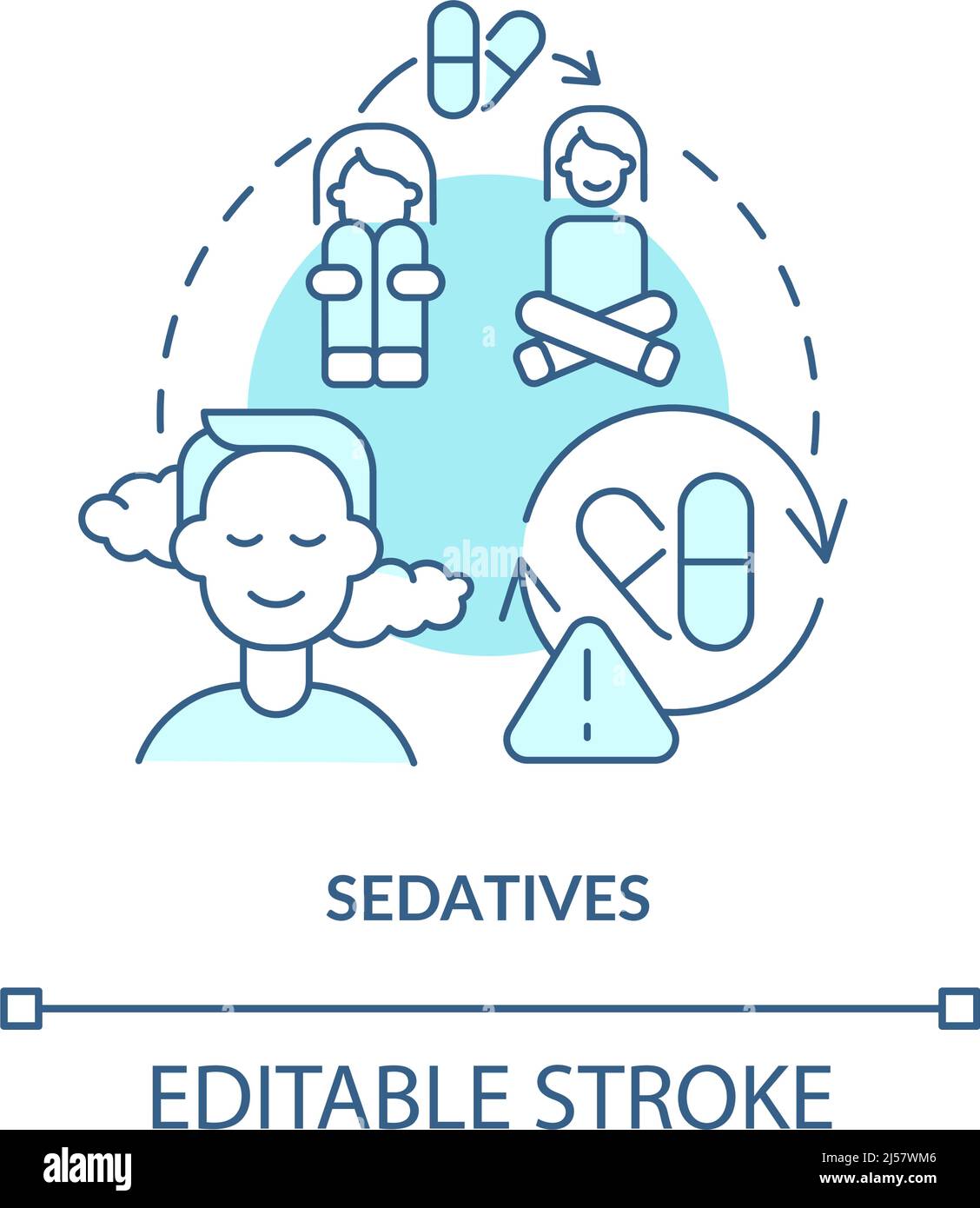 Sedatives turquoise concept icon Stock Vector Image & Art - Alamy