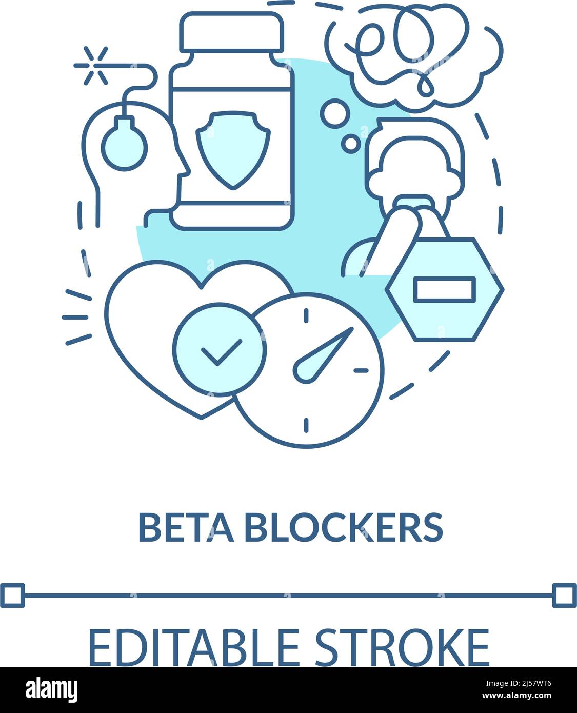 Beta blockers turquoise concept icon Stock Vector Image & Art - Alamy