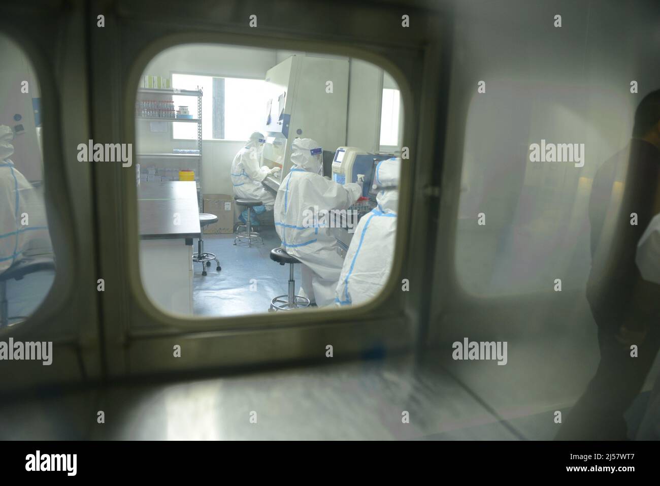 HEFEI, CHINA - APRIL 21, 2022 - A staff member of nuosen Testing, a ...