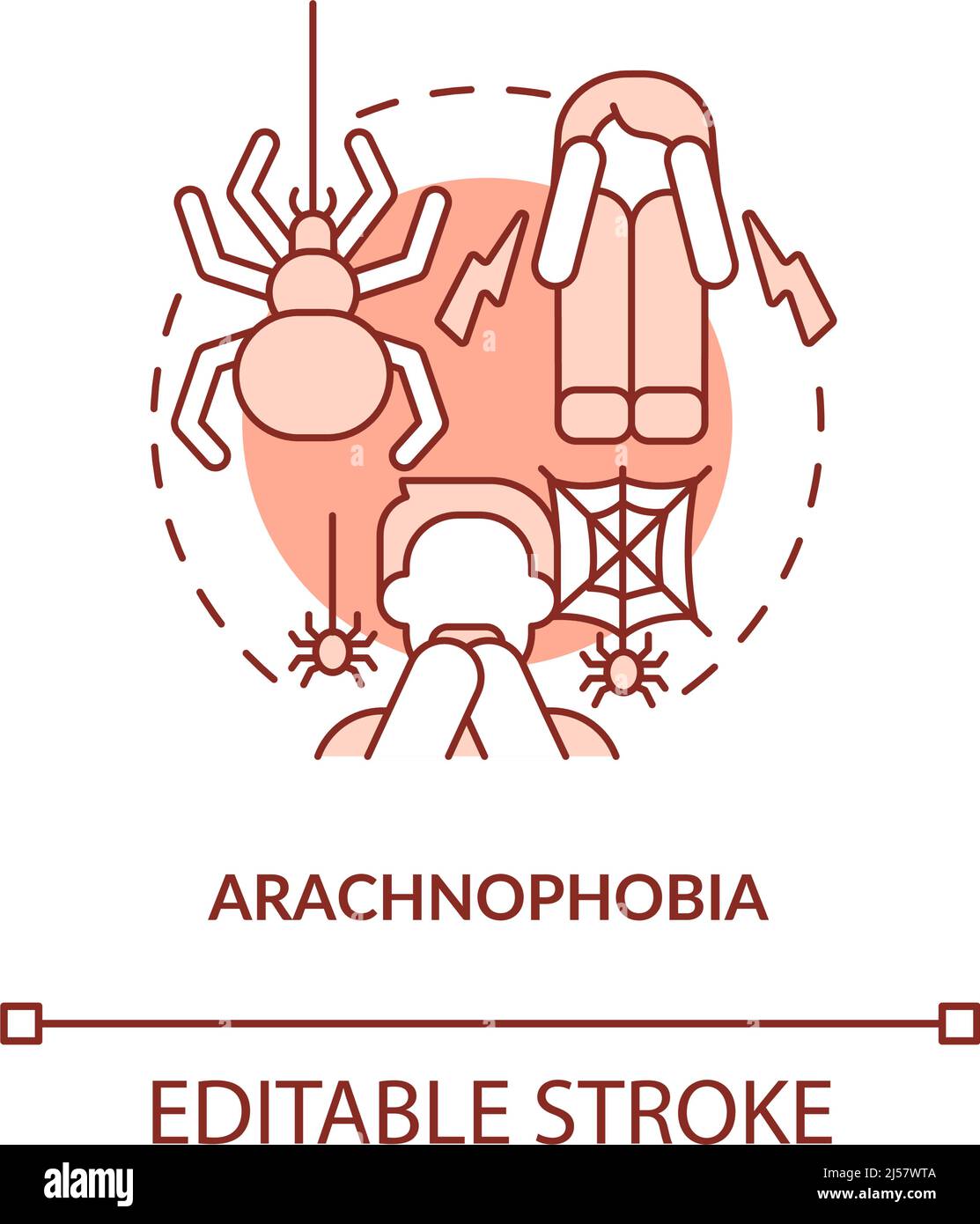 Arachnophobia red concept icon Stock Vector Image & Art - Alamy
