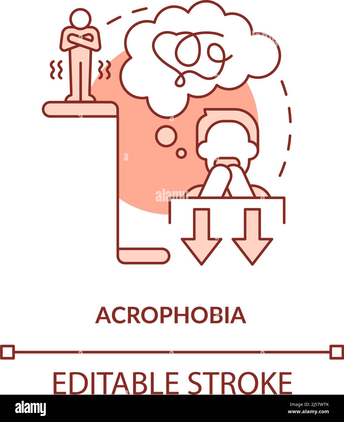 Acrophobia red concept icon Stock Vector Image & Art - Alamy