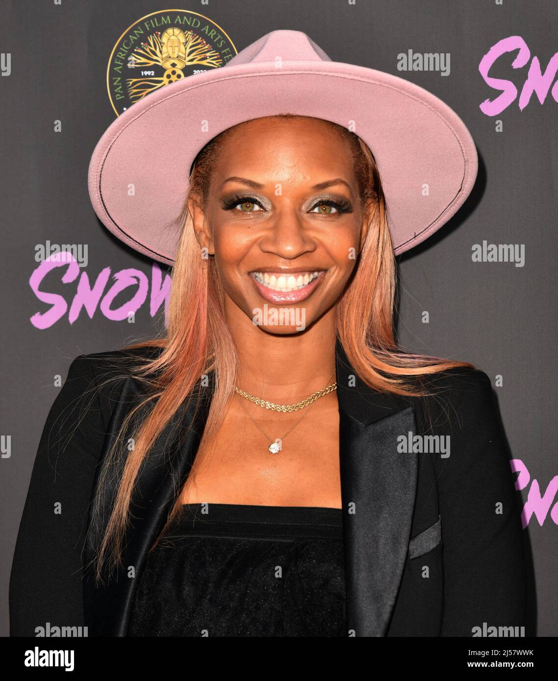 Los Angeles, Ca. 20th Apr, 2022. April Q. Russell attends the 2022 Pan ...