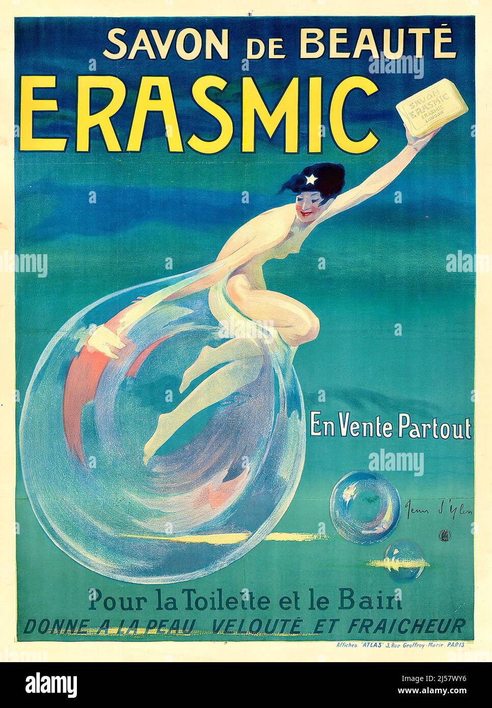 Jean d'Ylen - Erasmic Beauty Soap advertising poster - on sale ...