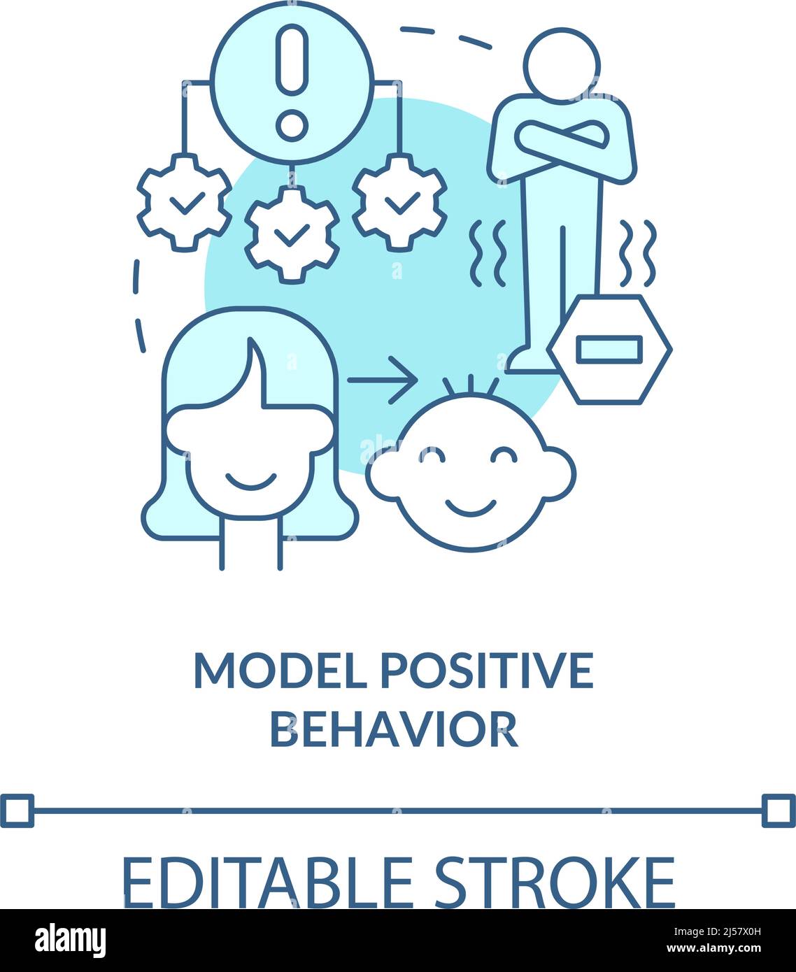Model positive behavior turquoise concept icon Stock Vector Image & Art ...
