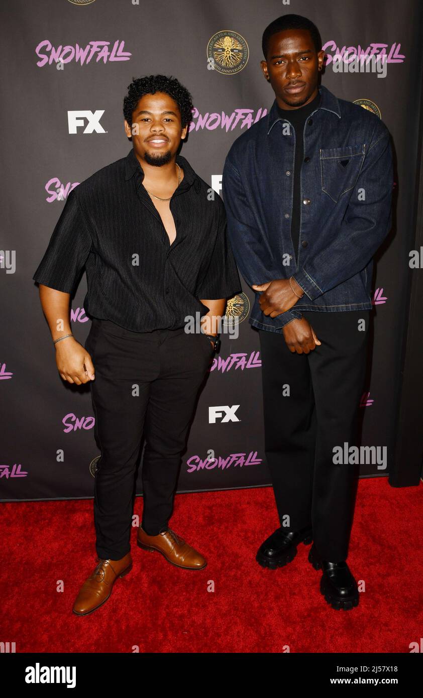 LOS ANGELES, CA - APRIL 20: Isaiah John, Damon Idris attend the 2022 ...