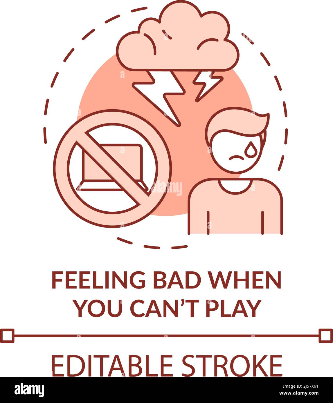 Feeling bad when you cant play terracotta concept icon Stock Vector ...