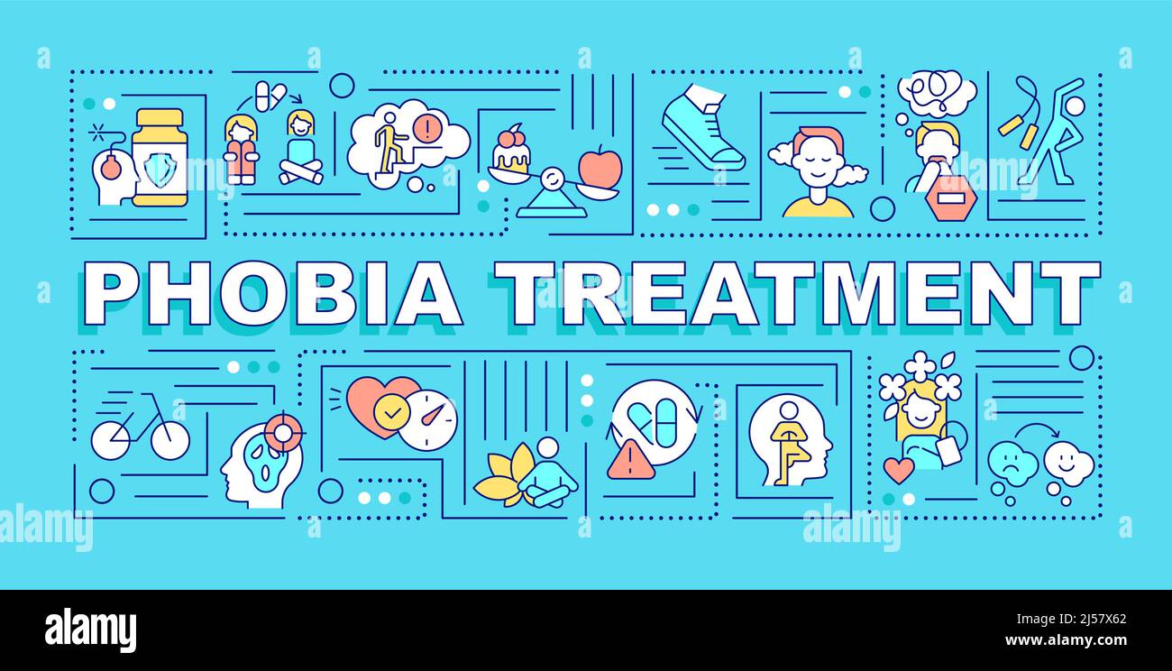 Phobia treatment word concepts blue banner Stock Vector Image & Art - Alamy