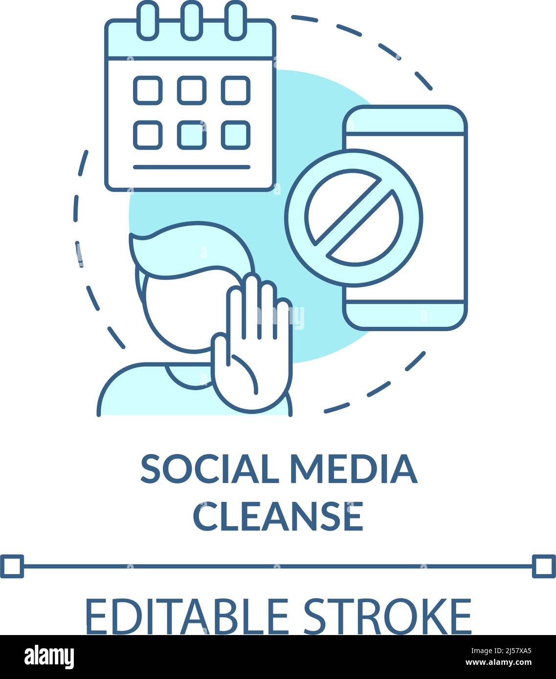 Social media cleanse turquoise concept icon Stock Vector Image & Art ...